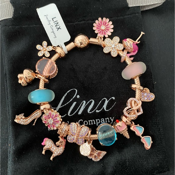 Linx | Jewelry | Linx Rose Gold Bracelet With Pink And Blue Themed ...